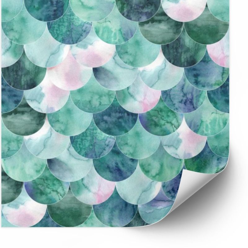 Laatat Tarra - Sininen ja Vihreä Peel and Stick Tile / 24 kpl