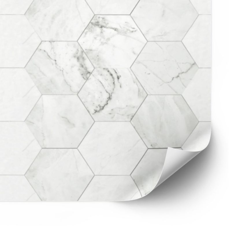 Laatat Tarra - Hexagon Grey Peel and Stick Tile / 24 kpl