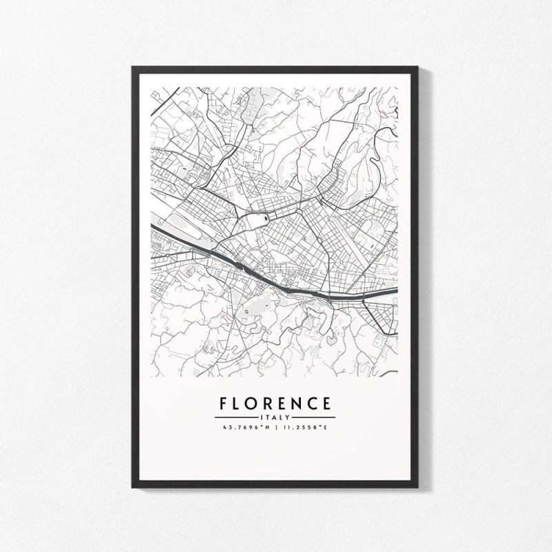 Juliste - Firenzen Kartta Italia