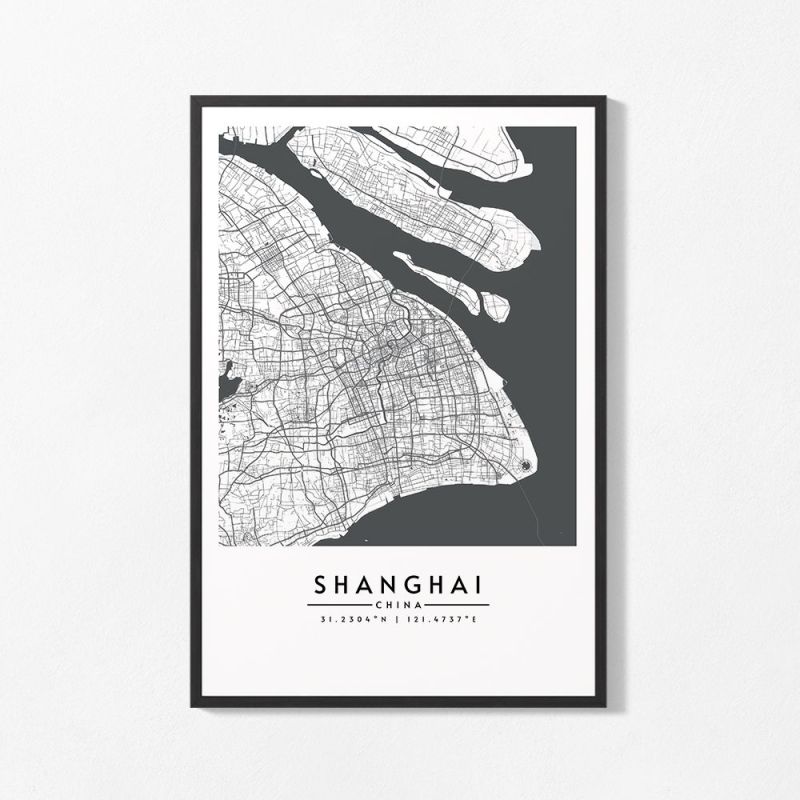 Juliste - Shanghain Kartta