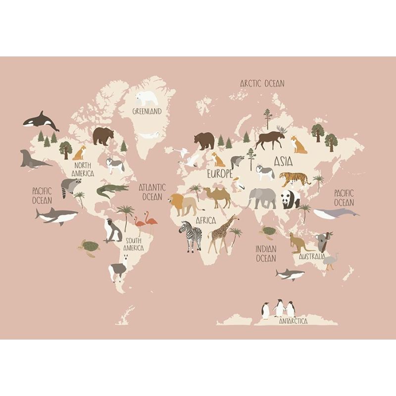 Juliste - Eläinten Maailmankartta